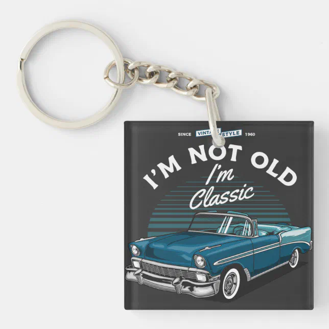 CLASSIC CAR CHEVY BEL AIR CONVERTIBLE 1956 KEYCHAIN | Zazzle