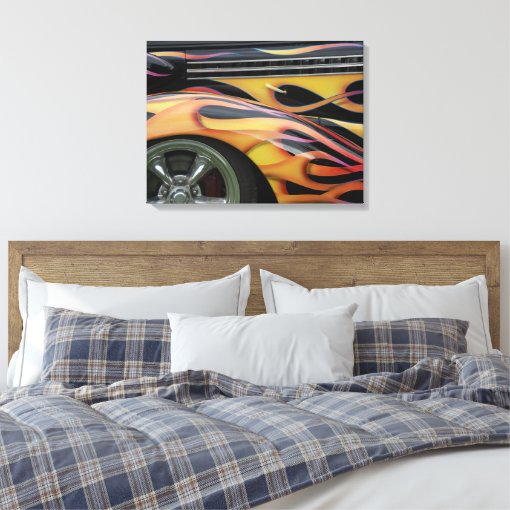 CLASSIC CAR FLAMES CANVAS PRINT | Zazzle