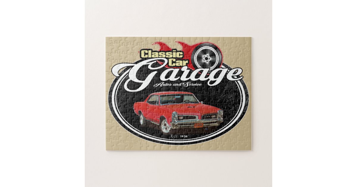 Classic Car Garage GTO Jigsaw Puzzle | Zazzle