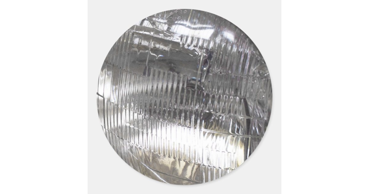 Classic car headlights round sticker | Zazzle