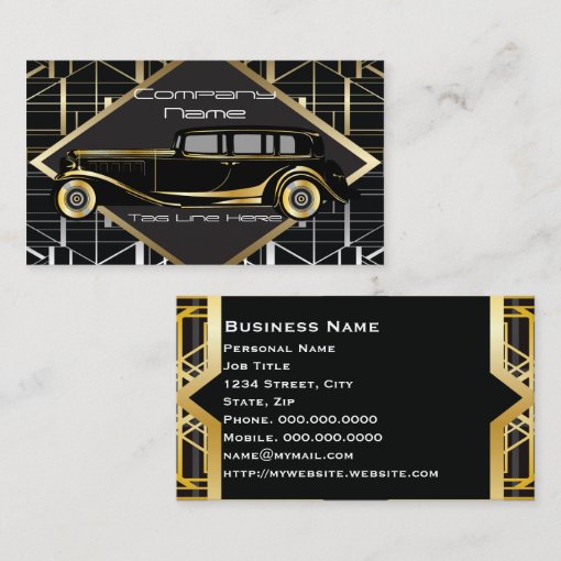 Classic Car Limousine Service Business Card | Zazzle