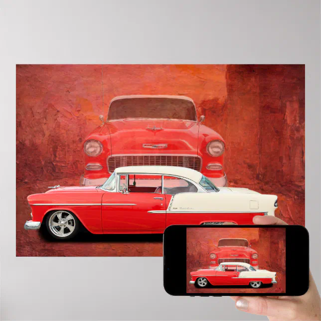 Classic Car Poster 1955 1956 Chevy 55 56 | Zazzle