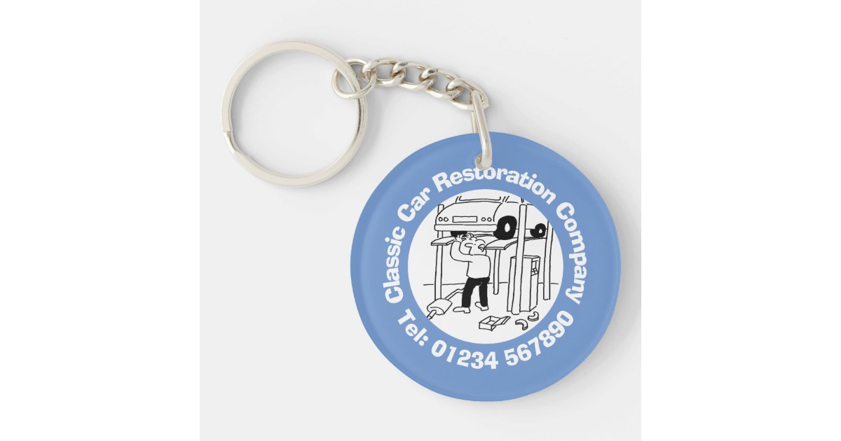 Classic Car Restoration & Mechanics. Keychain | Zazzle