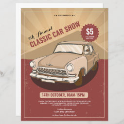 Classic Car Show Flyer Template | Zazzle