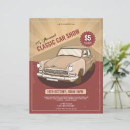 Classic Car Show Flyer Template | Zazzle
