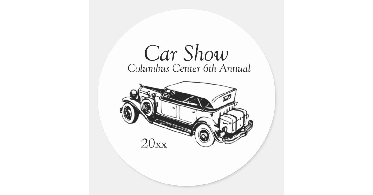Classic Car Show Stickers Customize | Zazzle