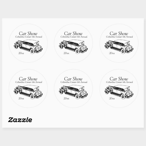 Classic Car Show Stickers Customize | Zazzle
