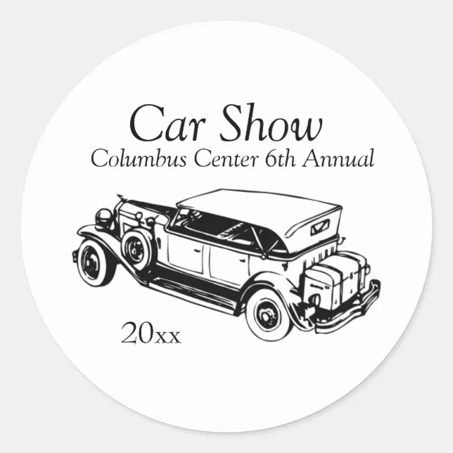 Classic Car Show Stickers Customize | Zazzle