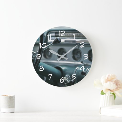 Classic Car Wall Theme Wall Decor Clocks | Zazzle