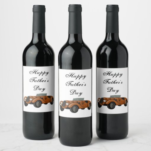 Classic Car Wine Bottle Label Personalize | Zazzle