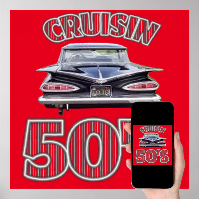 Classic Cars Cruisin Fifties Poster. Poster | Zazzle