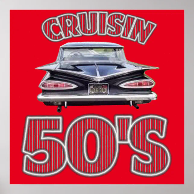 Classic Cars Cruisin Fifties Poster. Poster | Zazzle