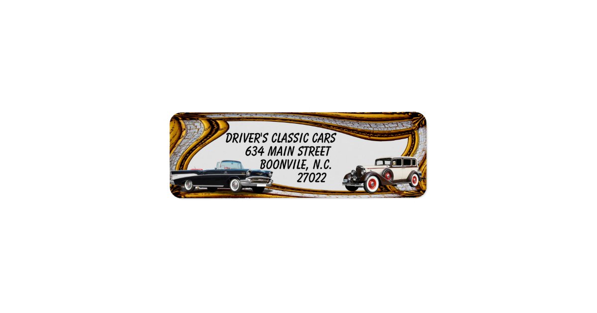 CLASSIC CAR'S LABEL | Zazzle
