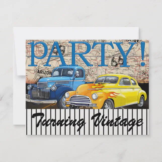 Classic Cars - Vintage - Route 66 - #3 - SRF Invitation | Zazzle