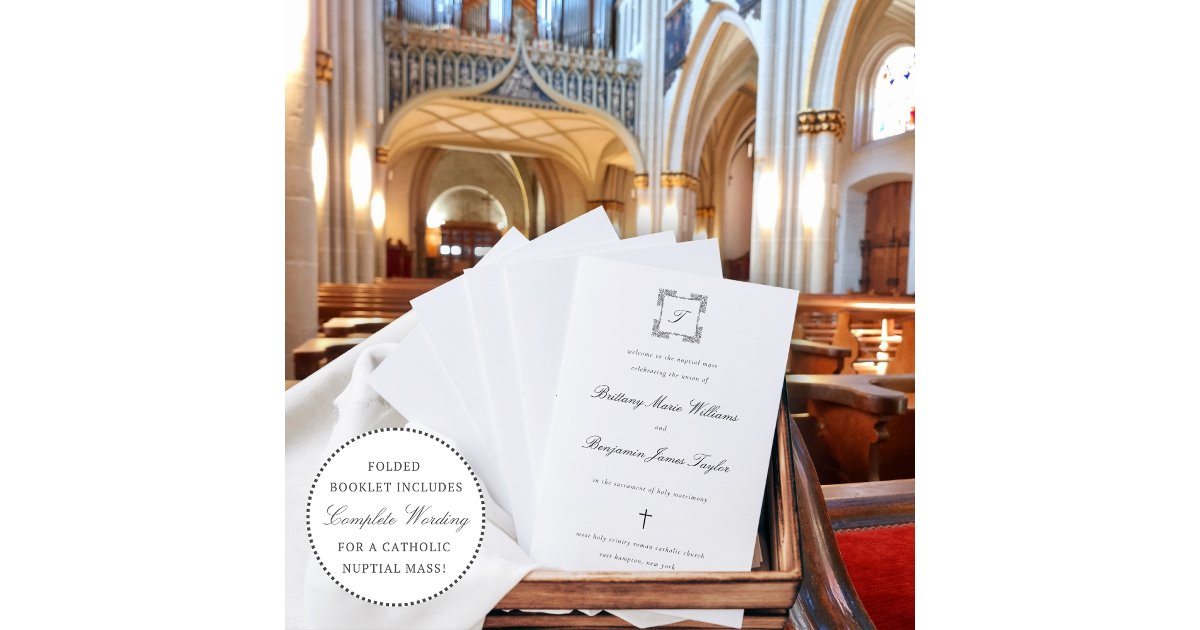 Classic Catholic Wedding Program - Full Mass | Zazzle
