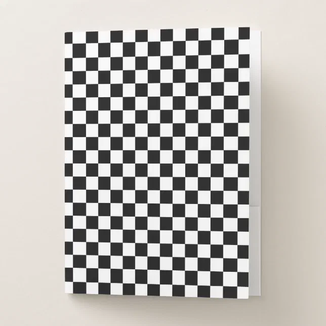 Classic Checkerboard Black White Pattern Pocket Folder | Zazzle