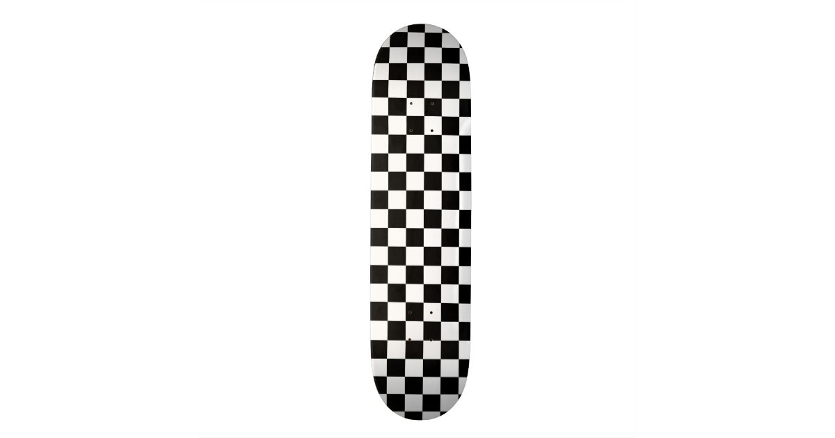 Classic Checkerboard Black White Pattern Skateboard | Zazzle.com