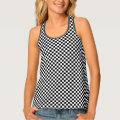 Classic Checkered Racing Flag Check Black White Tank Top | Zazzle