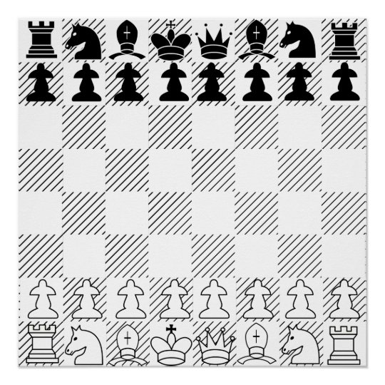 Classic chess board poster | Zazzle.com