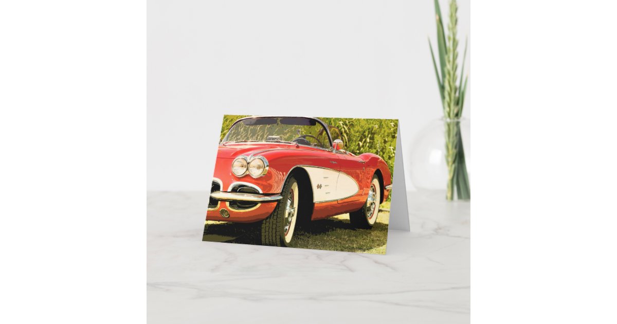 Classic Chevy Corvette Card | Zazzle