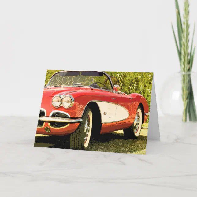 Classic Chevy Corvette Card | Zazzle