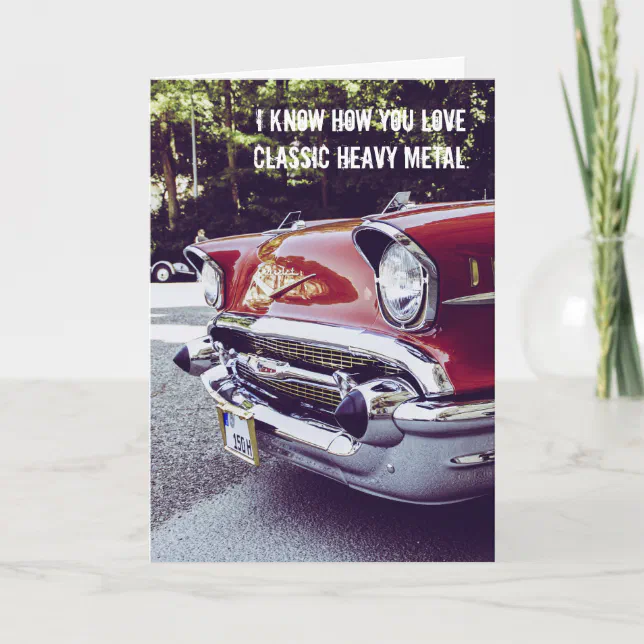 Classic Chevy Heavy Metal Birthday Card | Zazzle