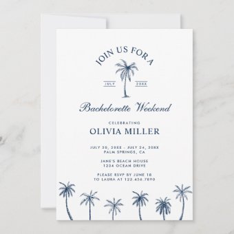 Classic Chic Beach Bachelorette Party Weekend Invitation | Zazzle