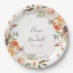 Classic Chic Boho Floral Wedding Paper Plates | Zazzle