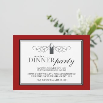 Classic Chic Dinner Party Invitations | Zazzle