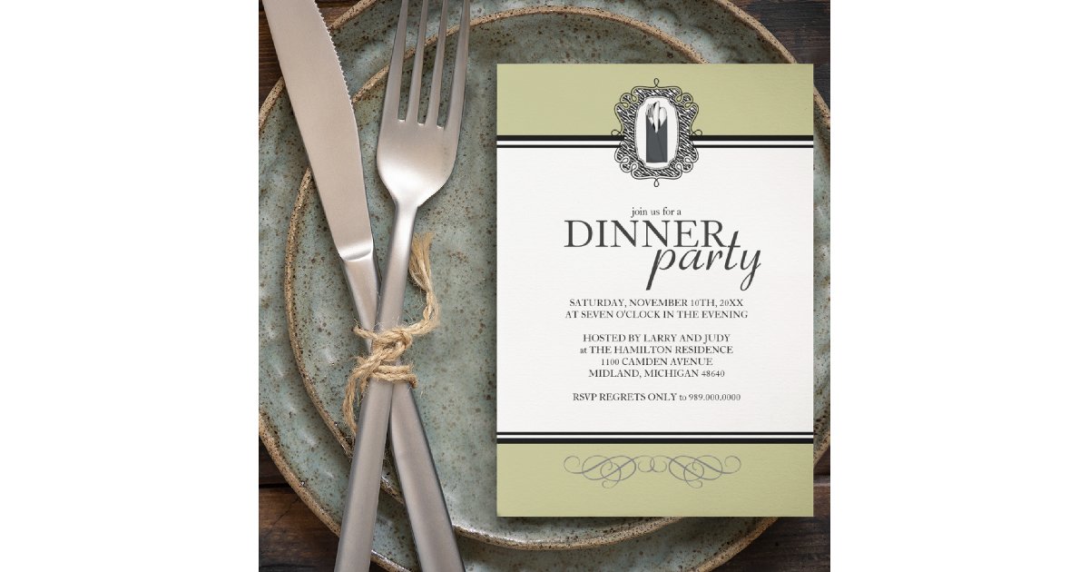 Classic Chic Dinner Party Invitations | Zazzle