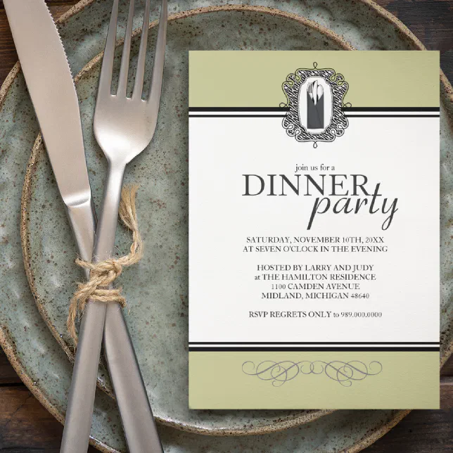 Classic Chic Dinner Party Invitations | Zazzle