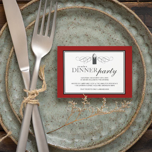 Classic Chic Dinner Party Invitations | Zazzle
