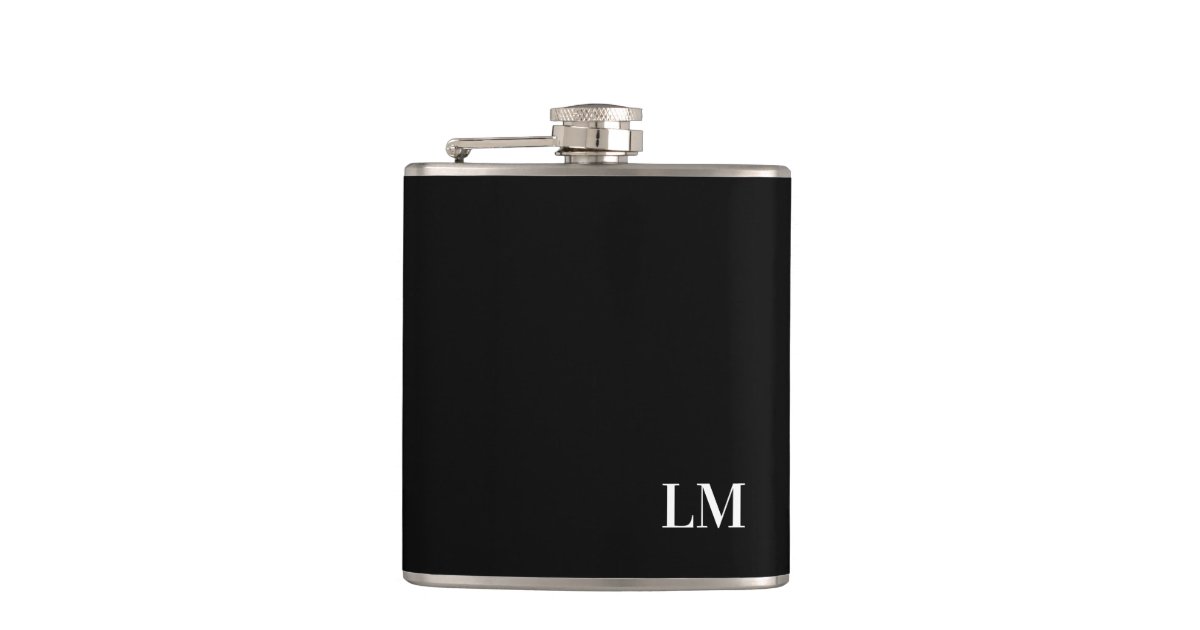 Classic Chic Elegant Wedding Monogram Flask | Zazzle