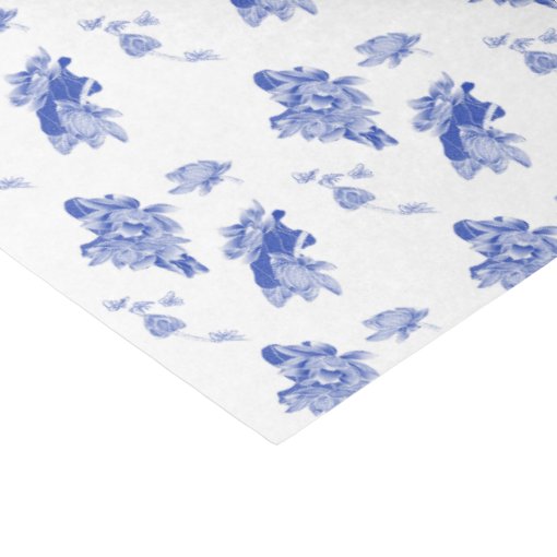 Classic Chinoiserie Chic Blue Floral Pattern Tissue Paper | Zazzle