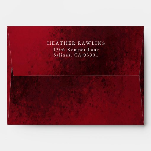 Classic Christmas Floral Crest Monogram Wedding Envelope | Zazzle