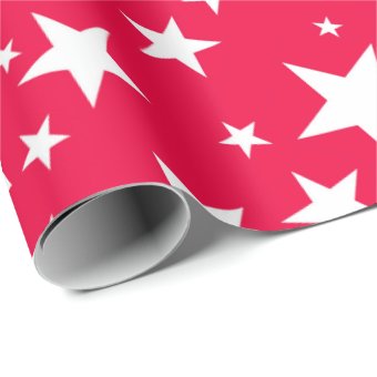 Classic Christmas Template Red White Stars Wrapping Paper | Zazzle