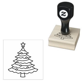 Classic Christmas Tree Rubber Stamp | Zazzle