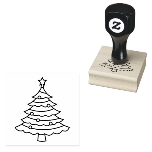 Classic Christmas Tree Rubber Stamp | Zazzle