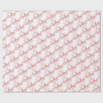 Classic Christmas Vintage Style Red & White Wrapping Paper | Zazzle
