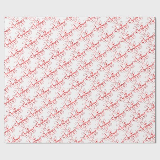 Classic Christmas Vintage Style Red & White Wrapping Paper | Zazzle