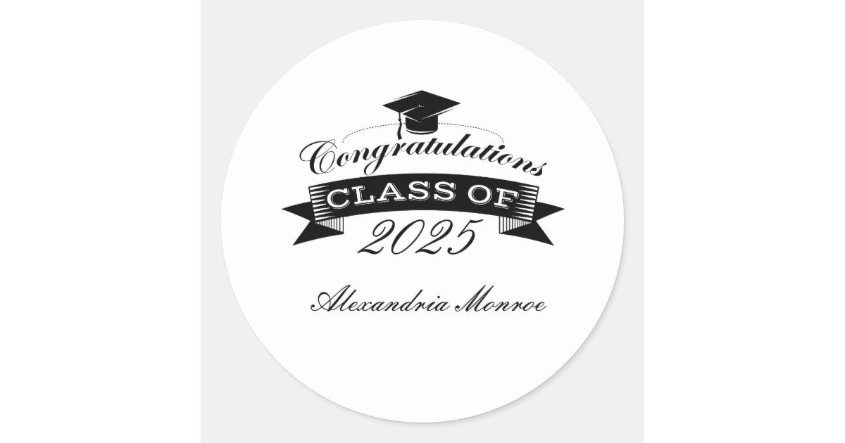 Classic - Circle Graduation Sticker | Zazzle