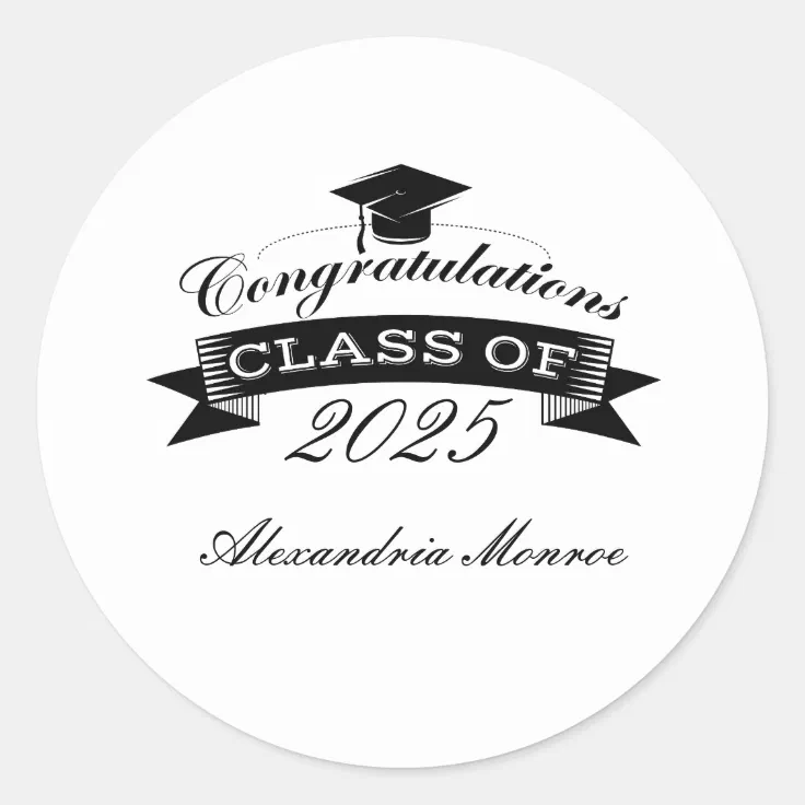Classic - Circle Graduation Sticker | Zazzle