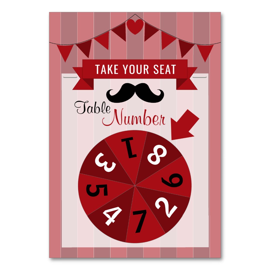 Classic Circus Poster Birthday Party Table No. Table Number | Zazzle