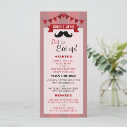 Classic Circus Poster Children's Birthday Menu | Zazzle