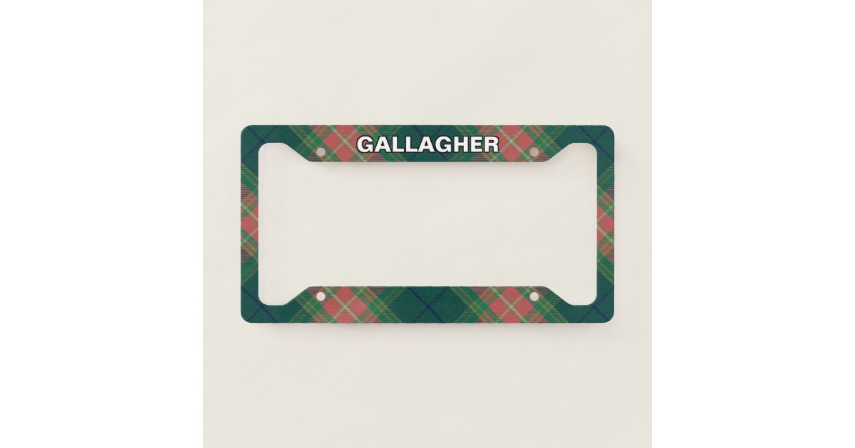 Classic Clan Gallagher Family Tartan Plaid License Plate Frame | Zazzle