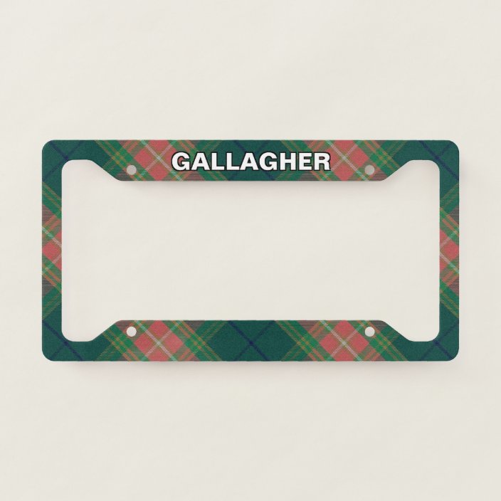 Classic Clan Gallagher Family Tartan Plaid License Plate Frame | Zazzle.com