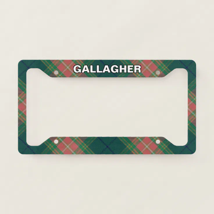Classic Clan Gallagher Family Tartan Plaid License Plate Frame | Zazzle