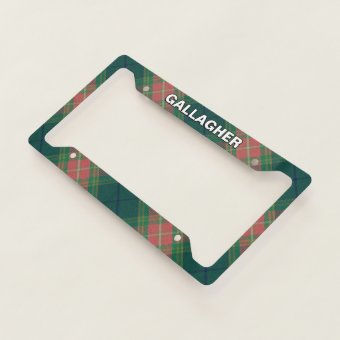 Classic Clan Gallagher Family Tartan Plaid License Plate Frame | Zazzle