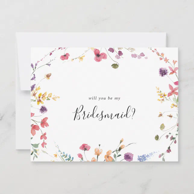 Classic Colorful Bridesmaid Proposal Note Card | Zazzle