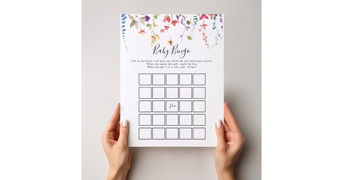 Classic Colorful Wild Baby Bingo Shower Game | Zazzle